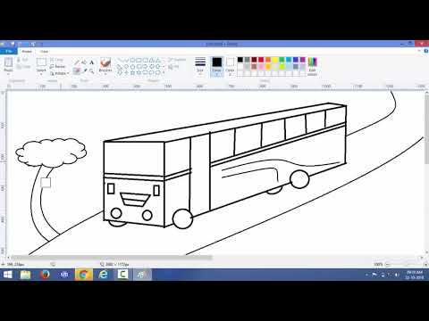 How to draw Bus using MS-Paint - YouTube