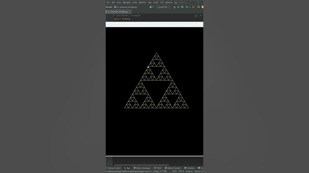 Python Turtle Fun #31 | Creating a Sierpiński Triangle Pattern Using Python Turtle! 🐢 🔺#python ...