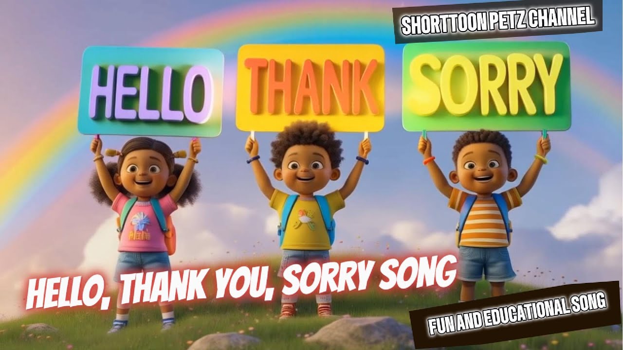Hello, Thank You, Sorry – A Song for Kids | Learn to Say Please, Sorry ...