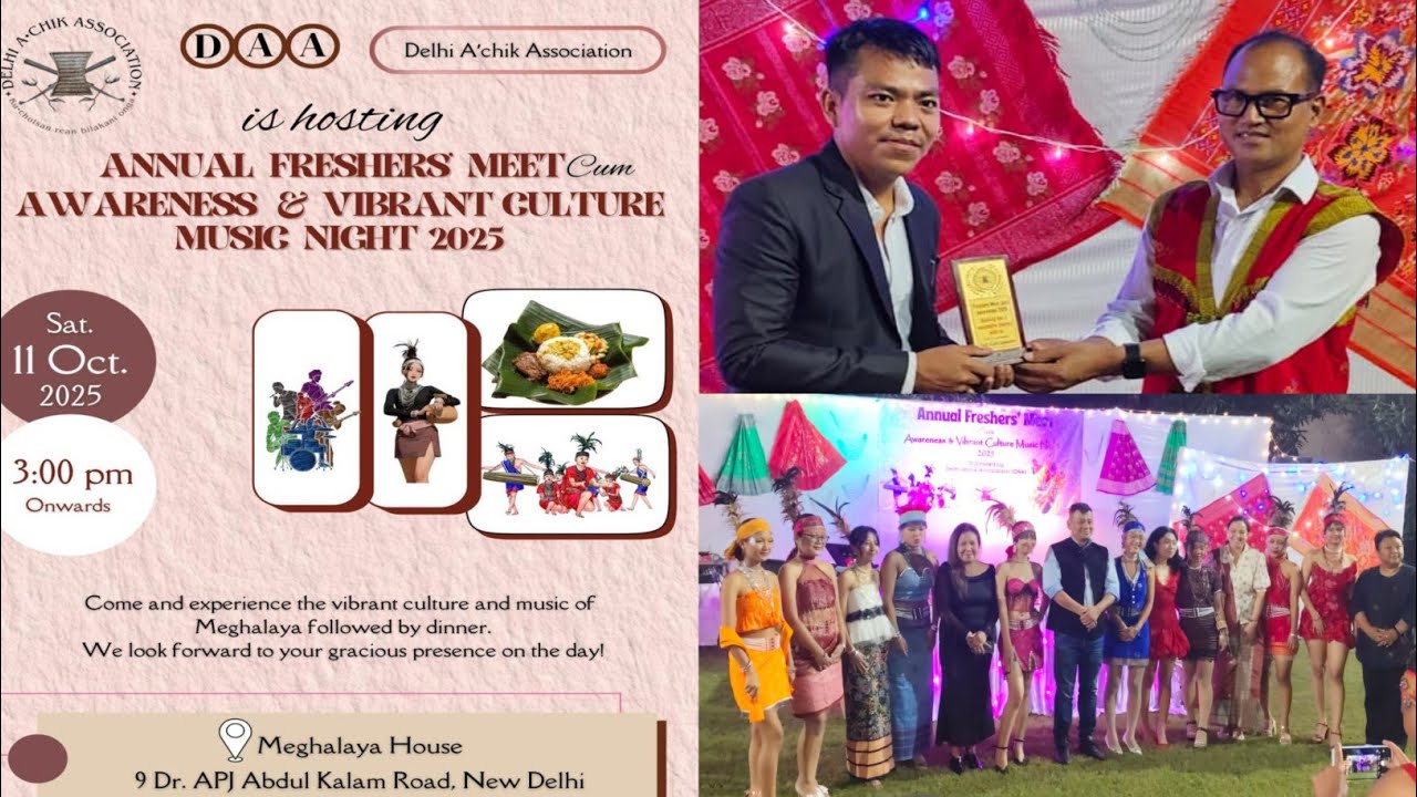 Delhi Achik Association Annual Freshers Meet 2025 at Meghalaya House ...