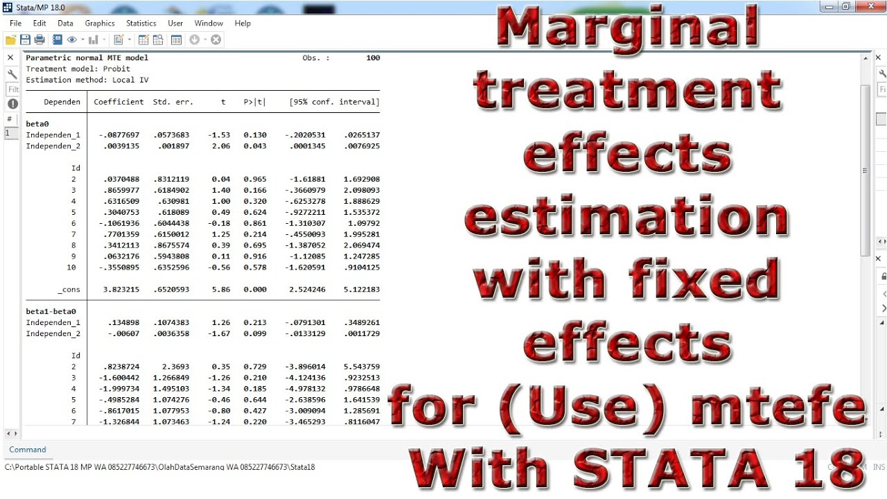 Marginal treatment effects estimation with fixed effects for (Use ...