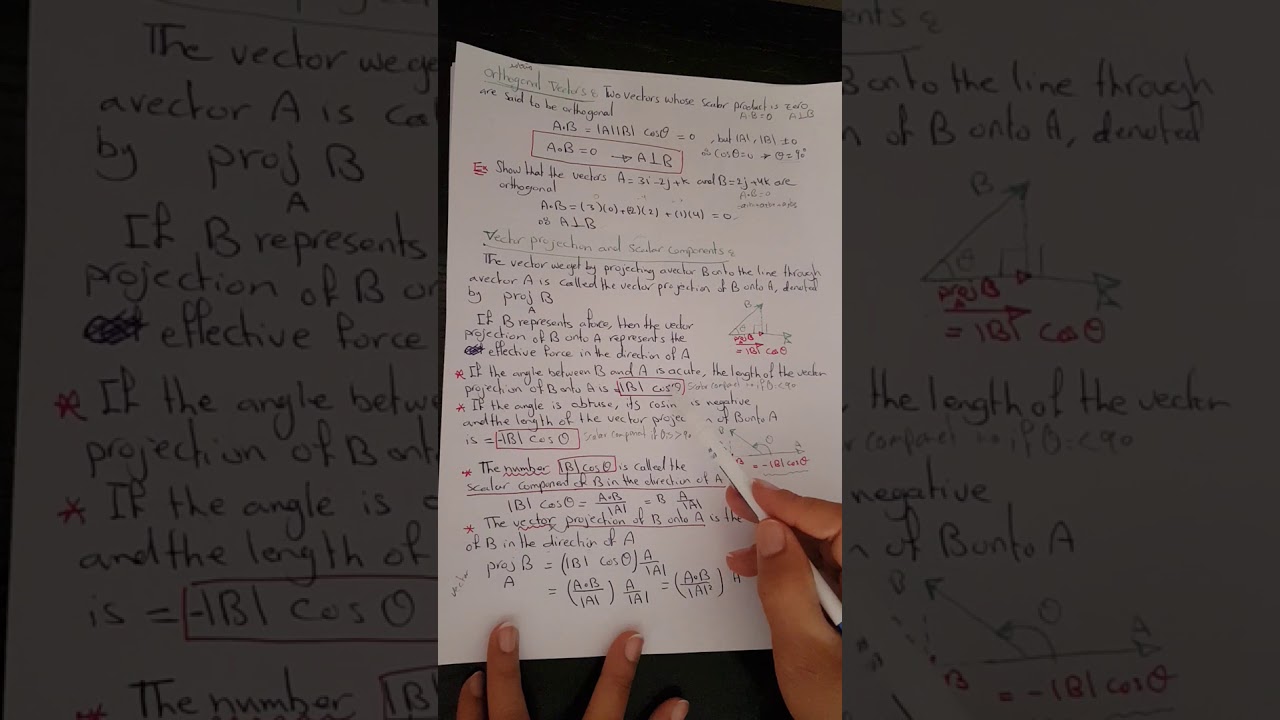 vector projection and scalar components - YouTube