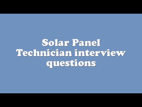 Solar Panel Technician interview questions - YouTube