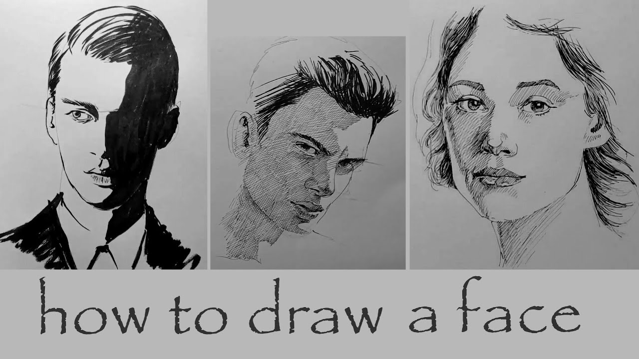how to draw face for beginners portrait drawing - YouTube