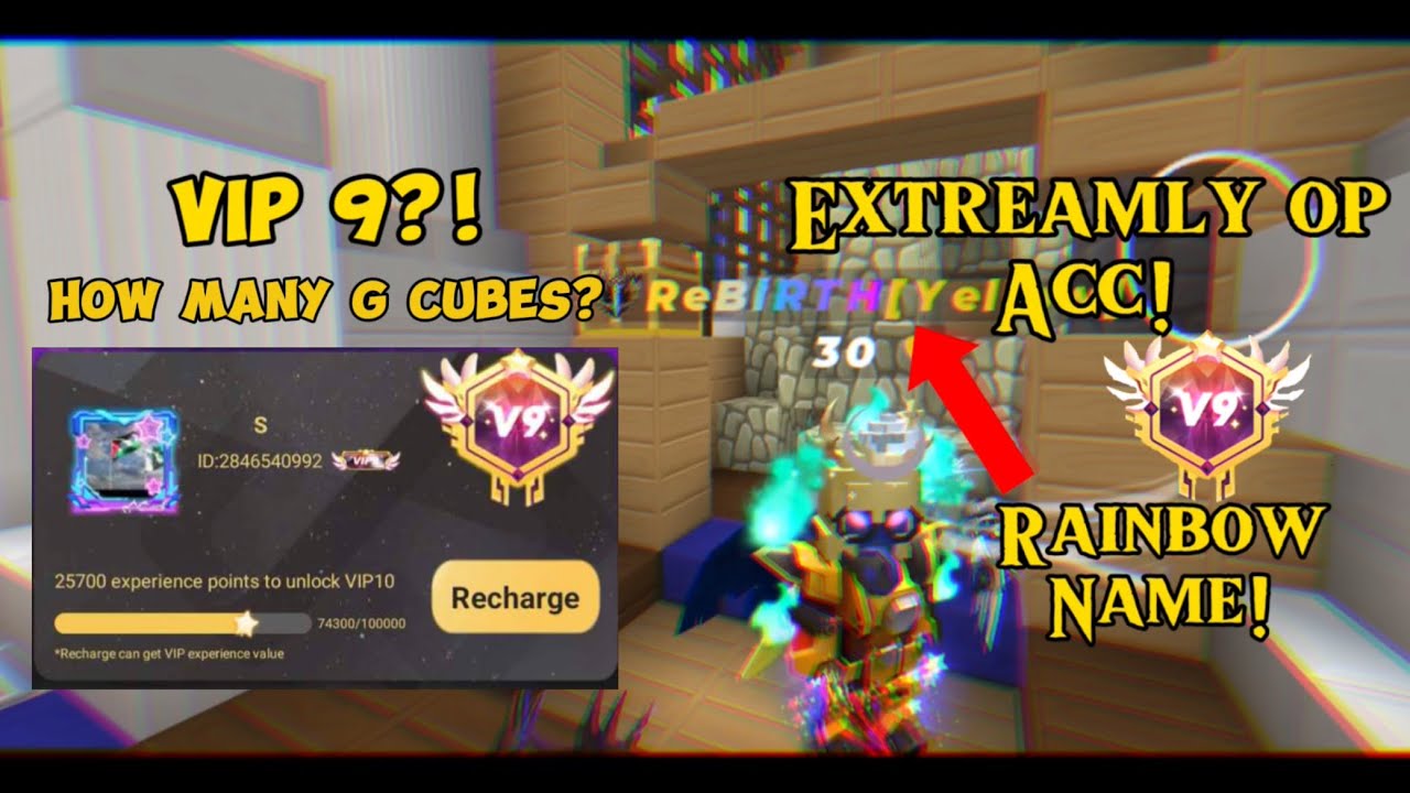 Using an extremely rich vip 9 acc in Bed wars!!!-Blockman Go - YouTube