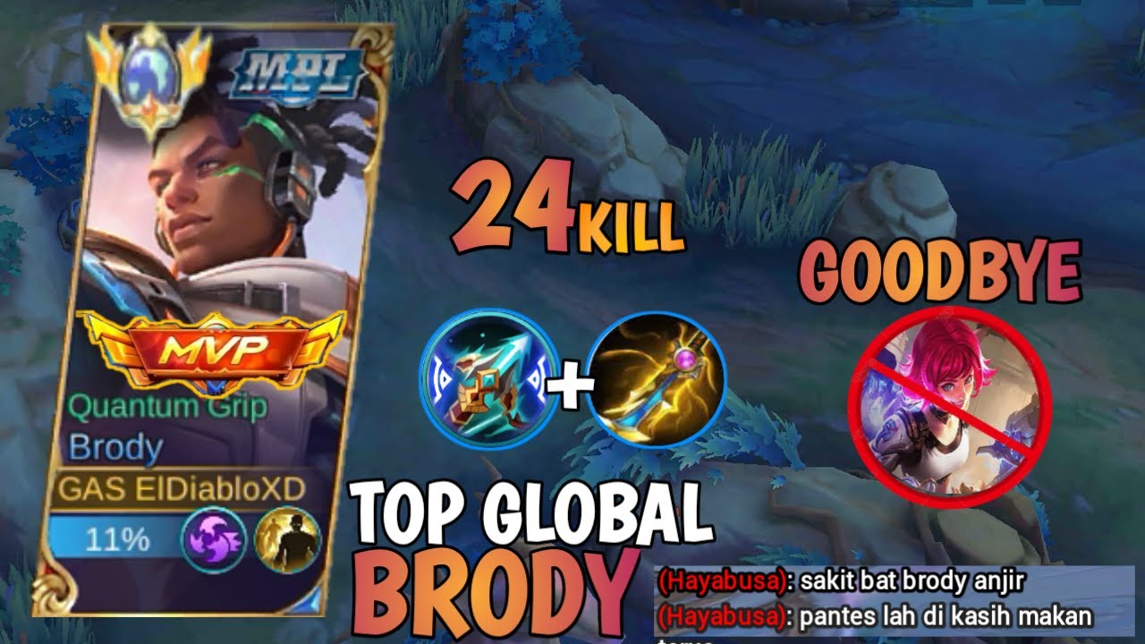 24 KILL ONE SHOT BUILD BRODY HIGH DAMAGE || NEW BUILD 2023 || MLBB ...