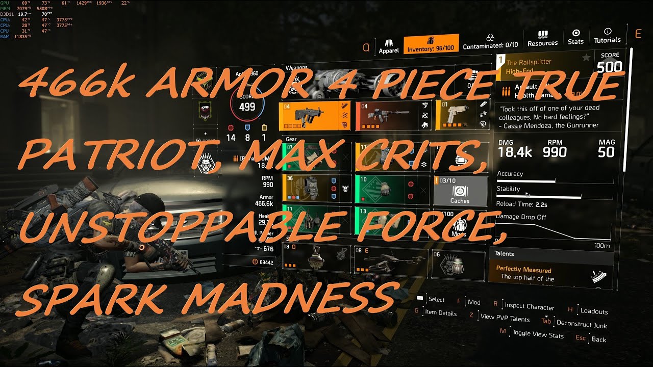 Tom Clancy's The Division 2 466K Four Piece True patriot, Spark ...