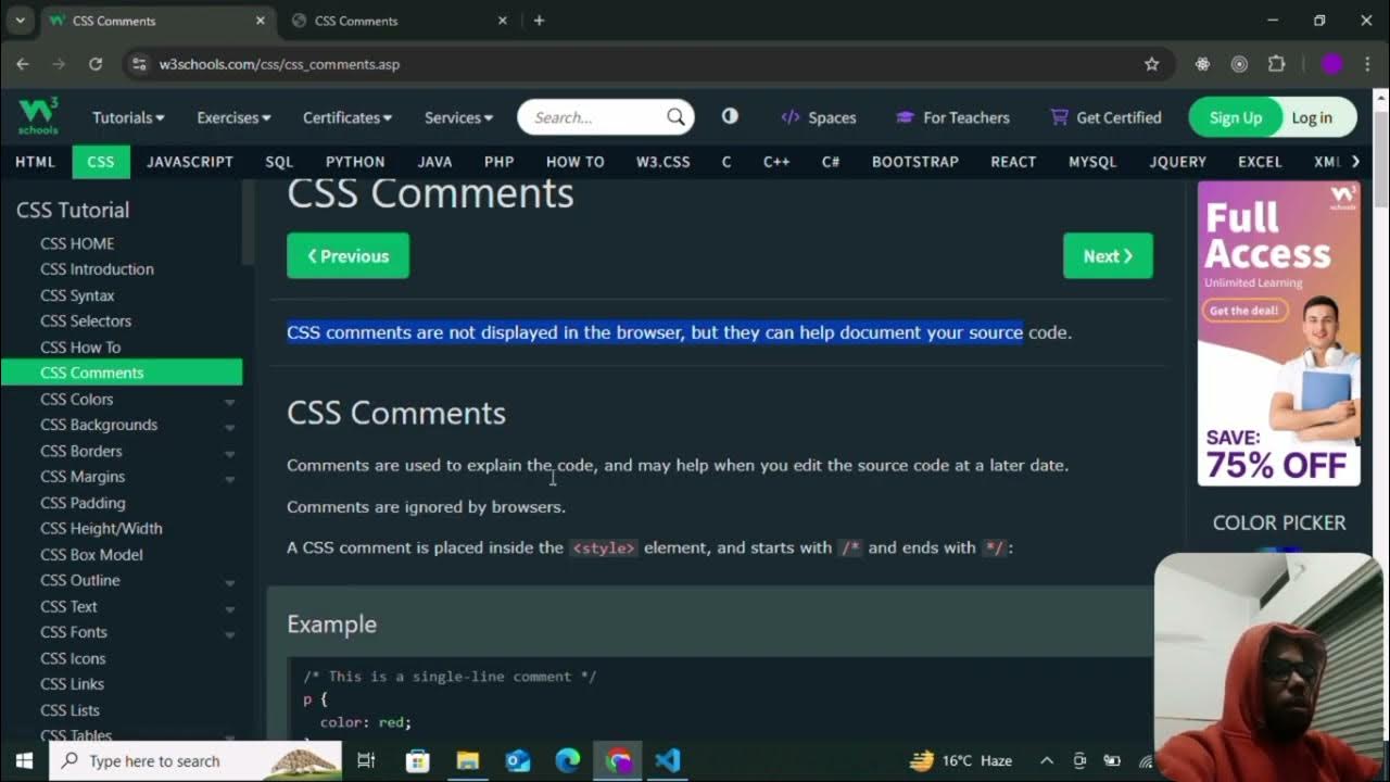 04 css comments explained | how to use comments in css - YouTube