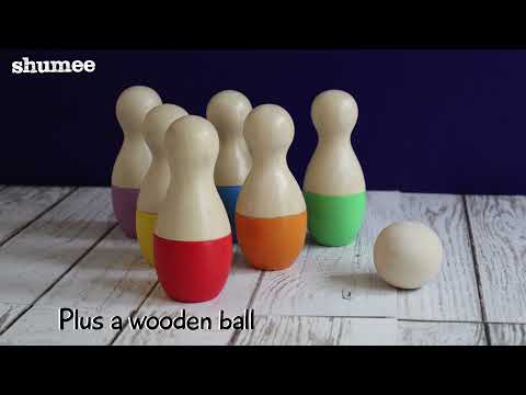 Wooden Bowling Set For Kids | shumee toys