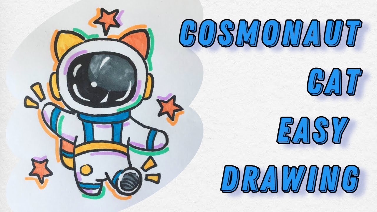 How to Draw Cartoon Cosmonaut EASY | Step by Step Drawing - YouTube