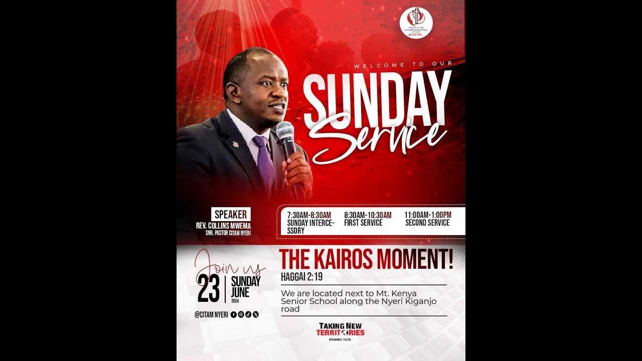 #YOUTHSERVICE || THE KAIROS MOMENT || REV. COLLINS MUEMA || 23RDJUNE ...