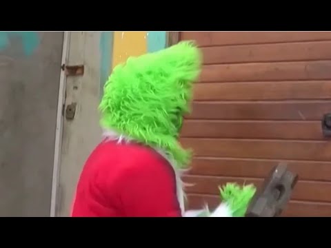 Grinch cop with a sledgehammer. World Record for setting off fireworks ...