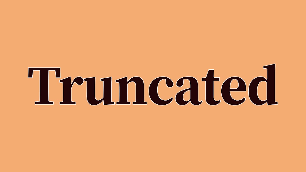 Truncated Pronunciation and Meaning - YouTube