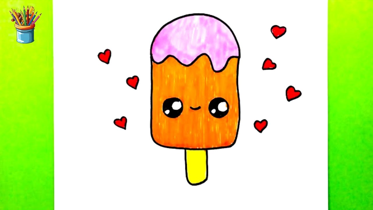 How to Draw a Cute Ice Cream Picture Step by Step - Easy and ...