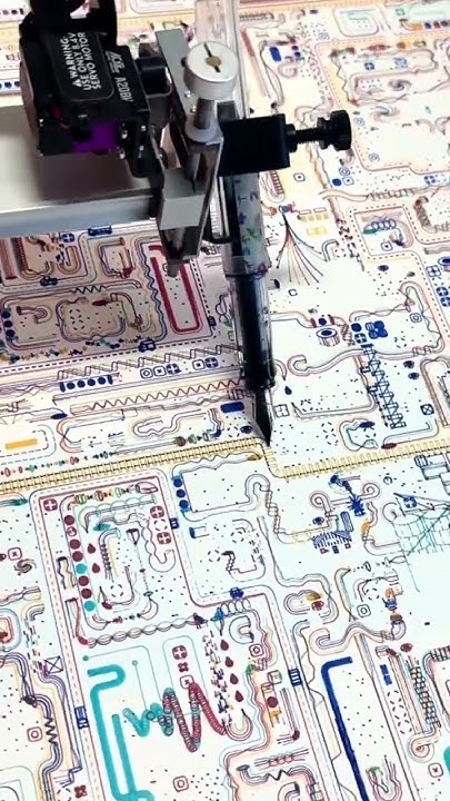 Pen plotters machine working high speed - YouTube