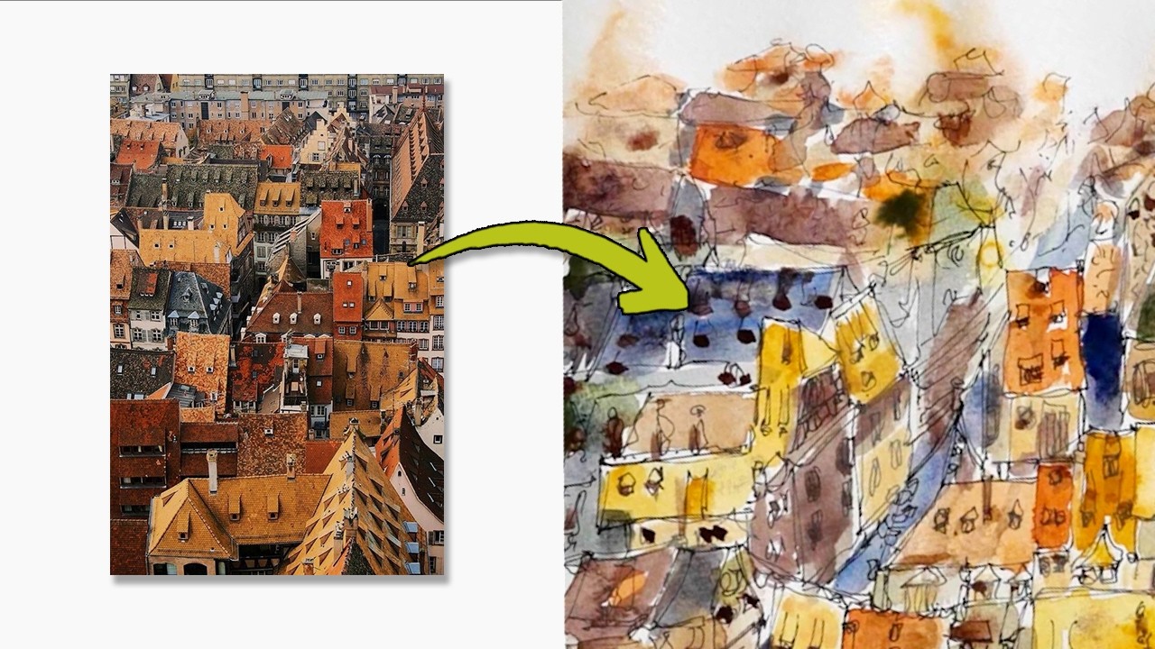 Urban Sketching Tutorial - City Rooftops | Sketchy Brett - YouTube