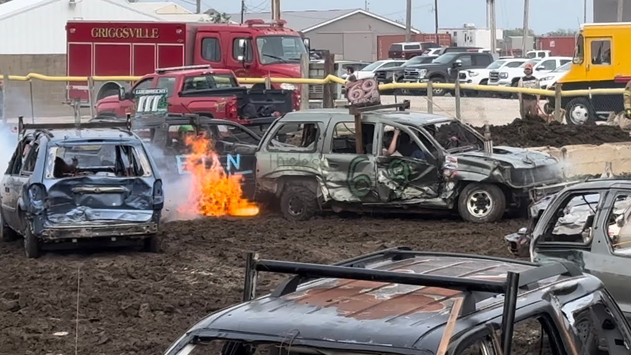 4-27-24 Griggsville Spring Demo Derby Vans and Trucks - YouTube