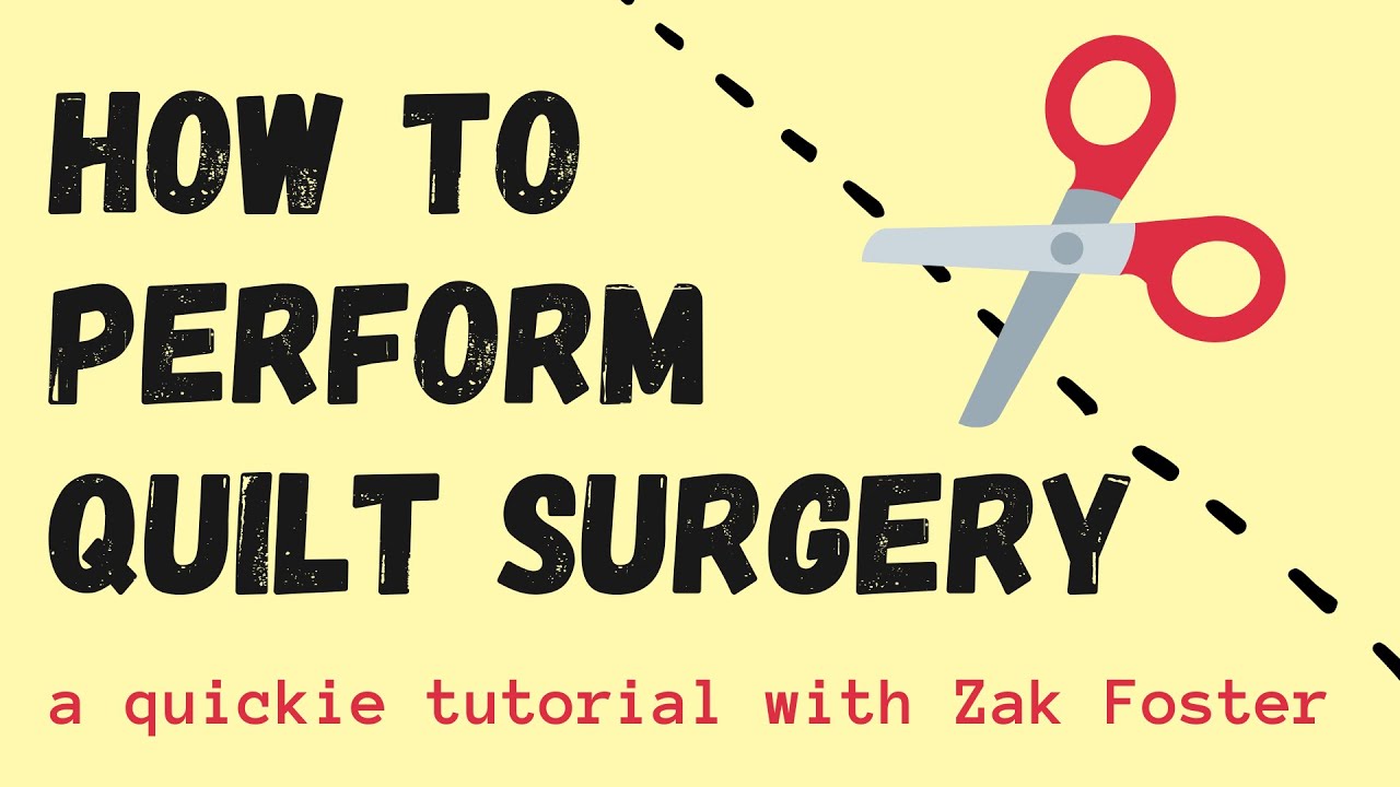 How to perform quilt surgery - YouTube