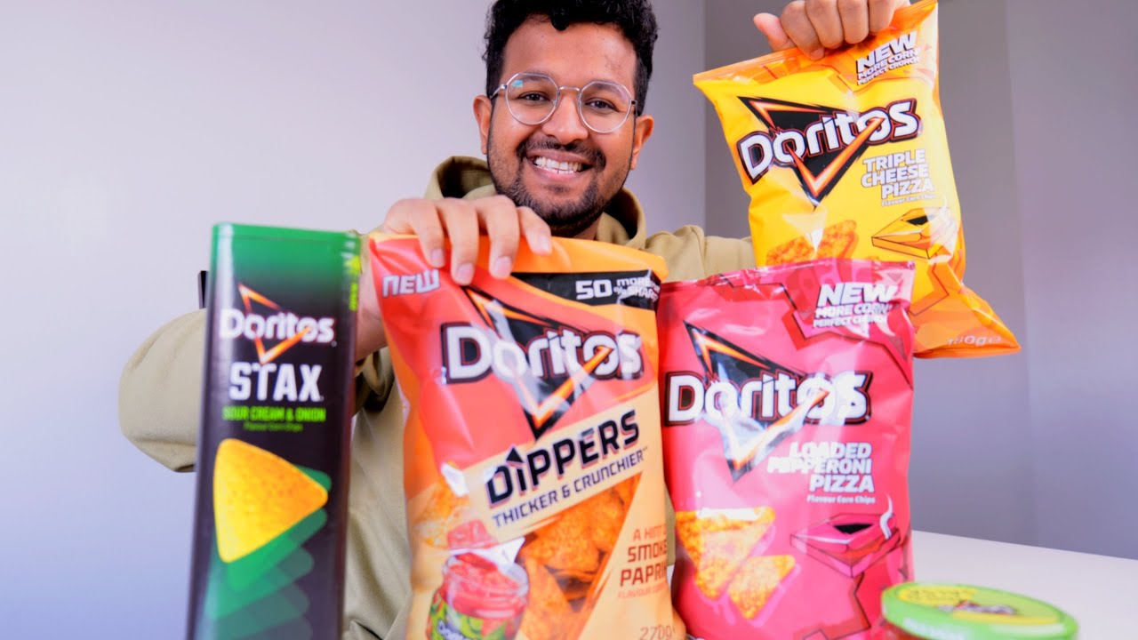 අපි අද කමු DORITOS - FOUR Flavours Taste Test - YouTube