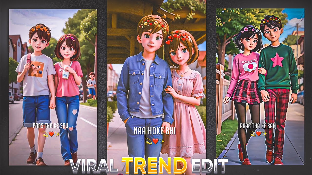 Cartoon couple video editing | Instagram trending cartoon couple lyrics ...