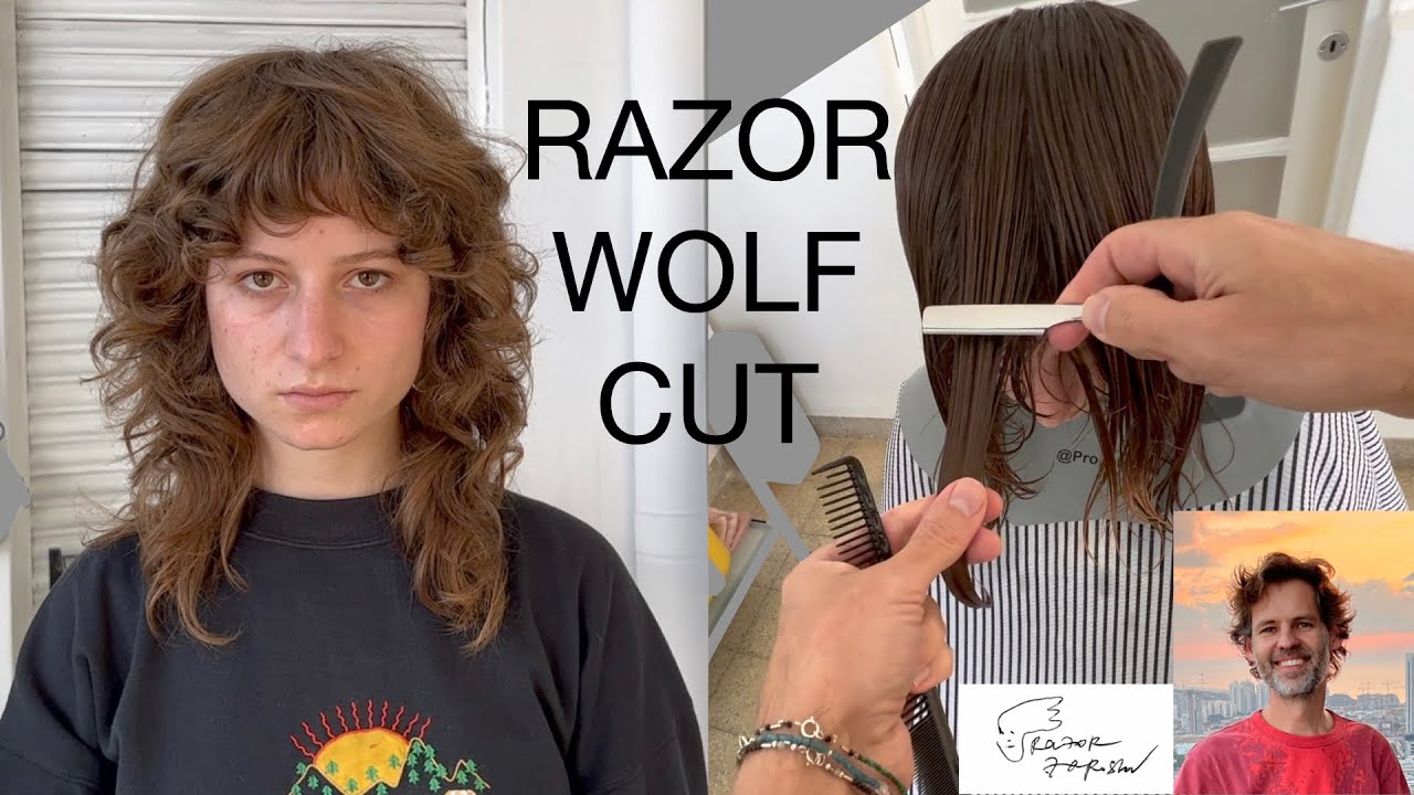 Wolf haircut with a razor - YouTube