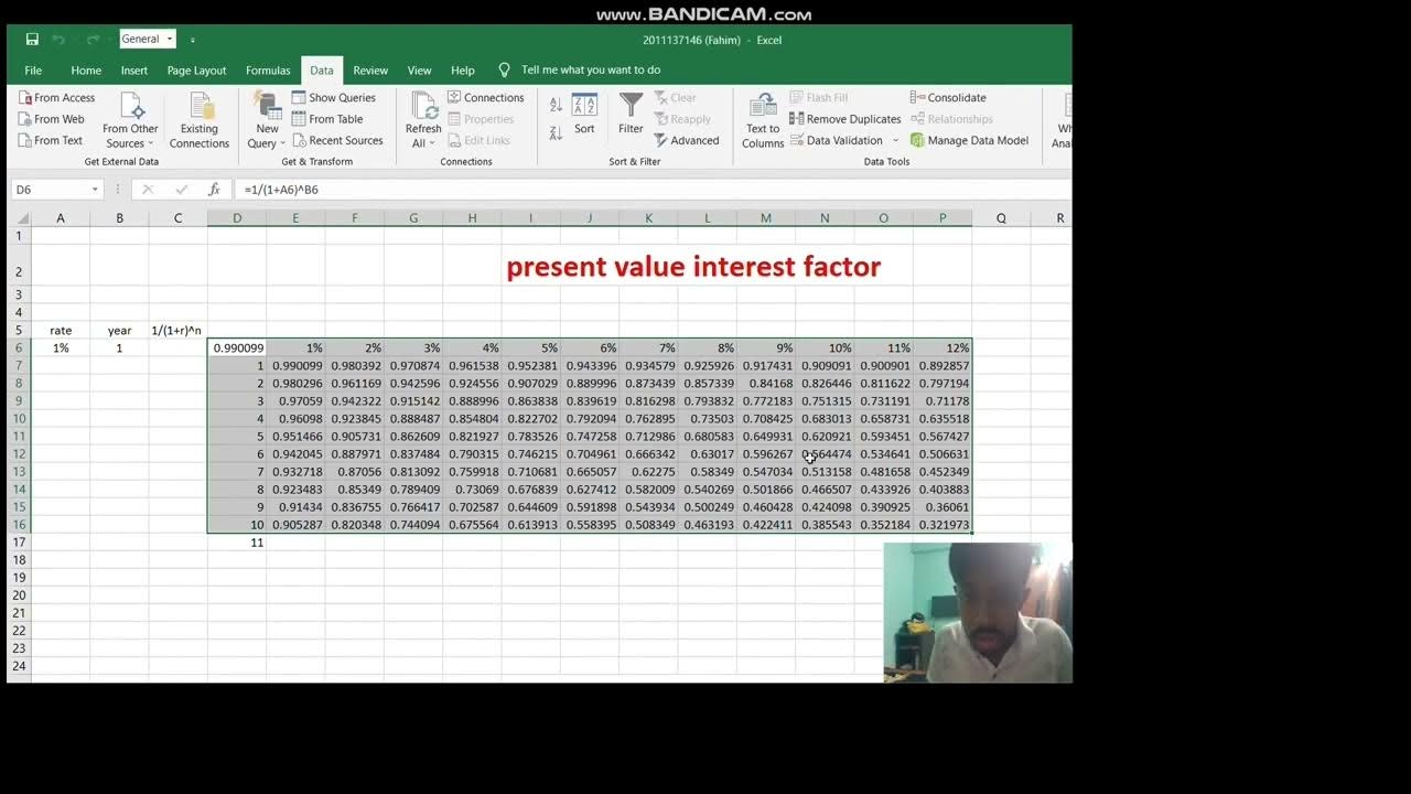 how to calculate pvif and fvif in excelsheet - YouTube