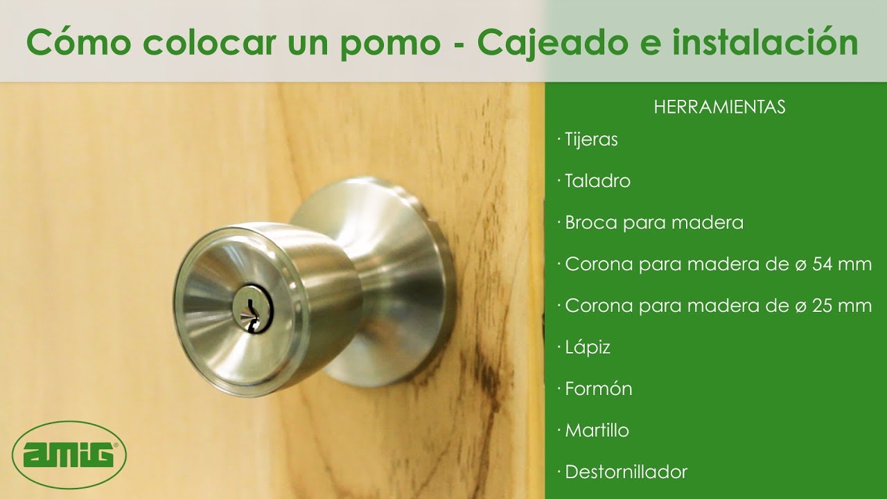 Cómo colocar un pomo: Cajeado e instalación - YouTube