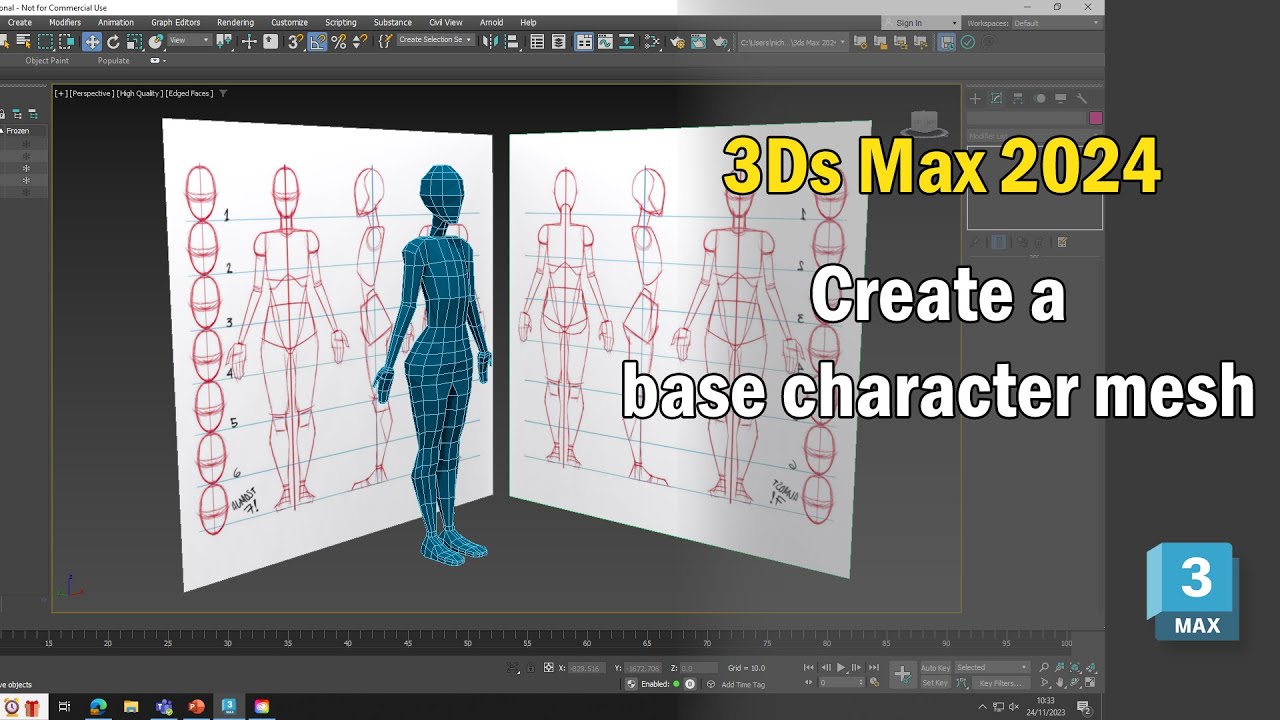 3Ds Max 2024 - Character Modelling - Base Mesh - Part 01 - YouTube