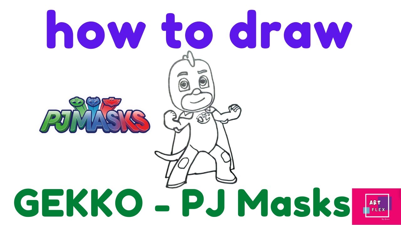 How To Draw Color Gekko | PJ Masks | Step By Step - YouTube