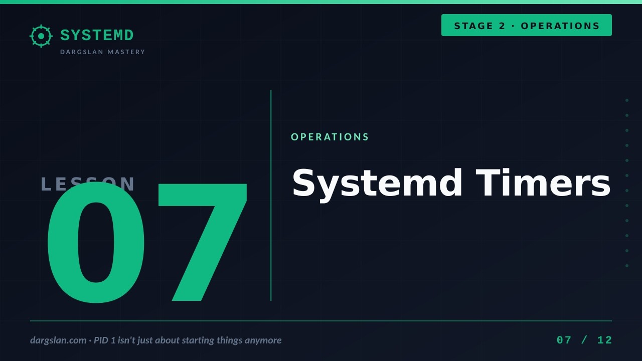 Systemd Mastery Lesson 07: Timers (replacing cron) | Dargslan Linux ...