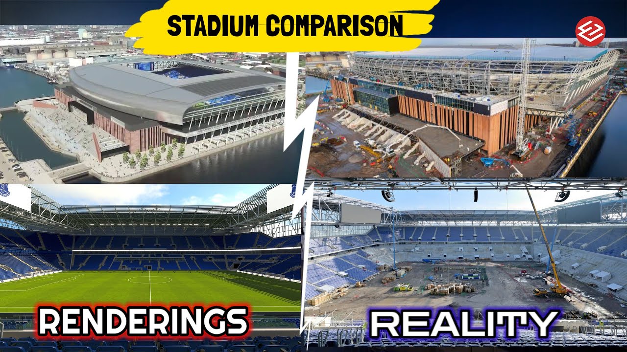 RENDERING VS REALITY! New Everton Stadium Comparison Update! Capacity ...
