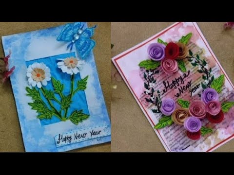 2 Simple & Easy Greeting Cards for New Year | How to make new year ...