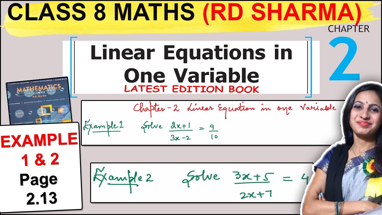 Class 8 Maths RD Sharma Solutions | Chapter 2 Example 1 & 2 Solution | Page 2.13 | Linear ...
