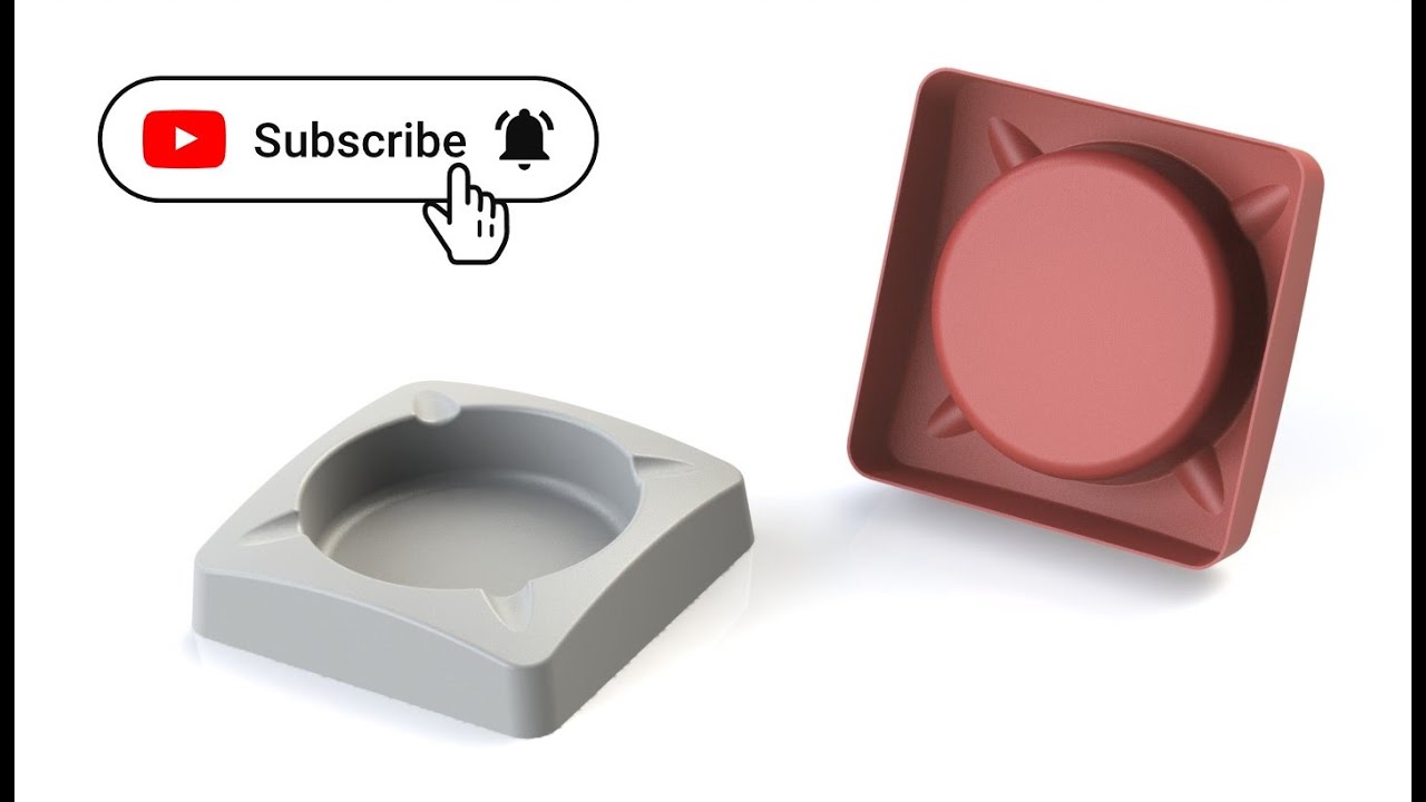 SOLIDWORK simple plastic ashtray - YouTube