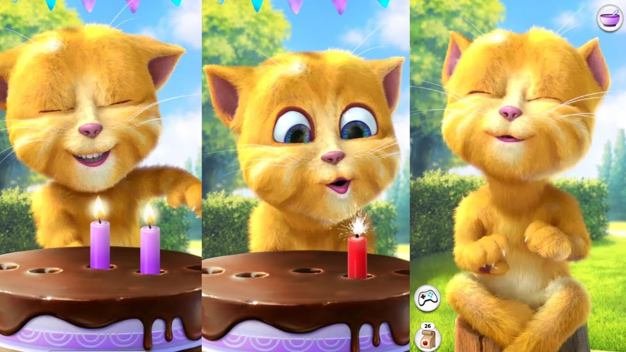 Talking Ginger Cat 🥐🌽🥖🍞 Talking Ginger 2🍅🥜🧀🥦🥯talking ginger happy ...