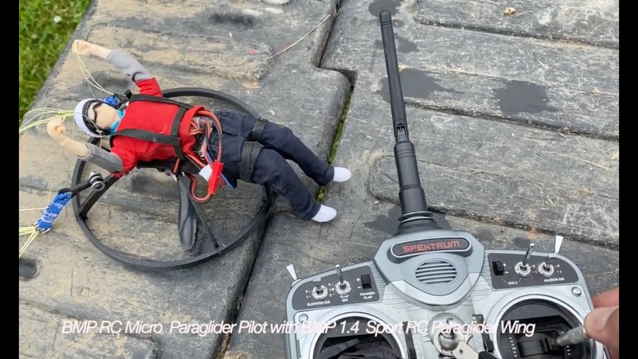 BMP Micro RC Paraglider Pilot servo radio set up - YouTube