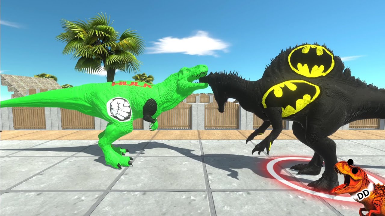 SUPER STRONG TYRANNOSAURUS REX HULK vs SUPERHEROES DINOSAURUS TEAM ARBS ...