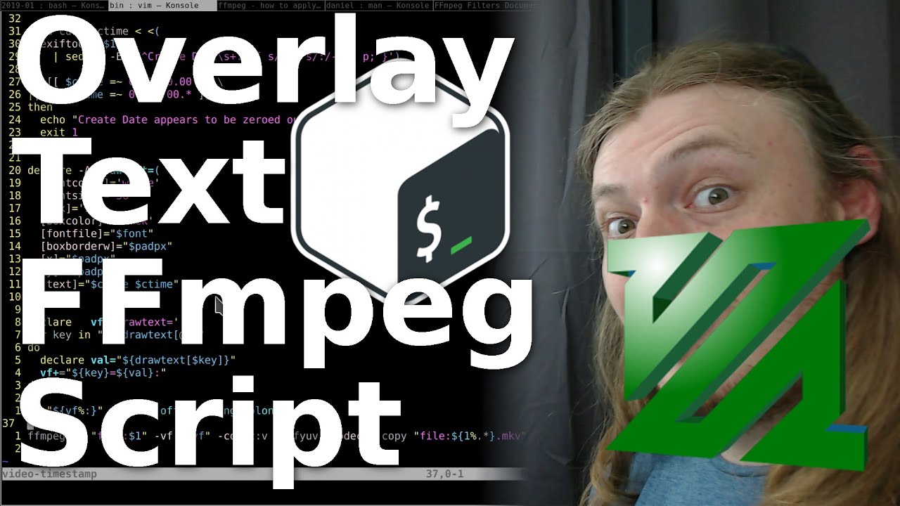Overlaying Text onto Video with FFmpeg and Bash - Bash Playground - YouTube