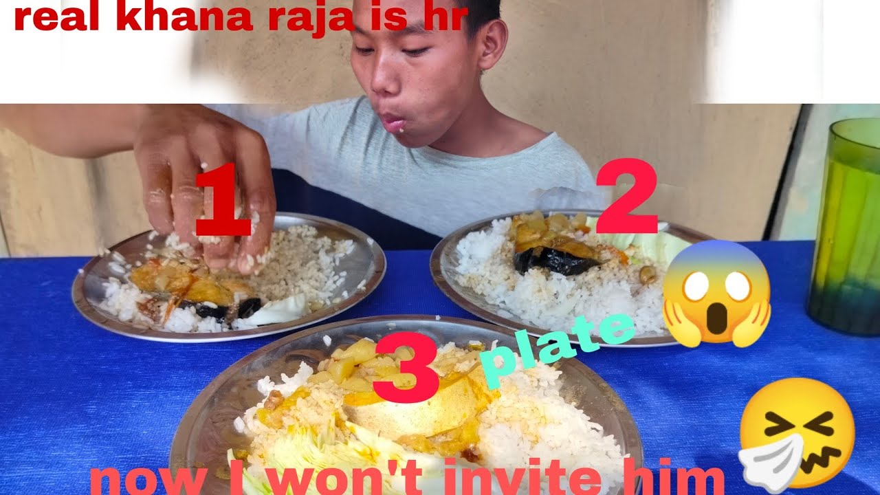 3 plate rice with fish || Naga khana raja is here 😄 || Naga mukbang ...