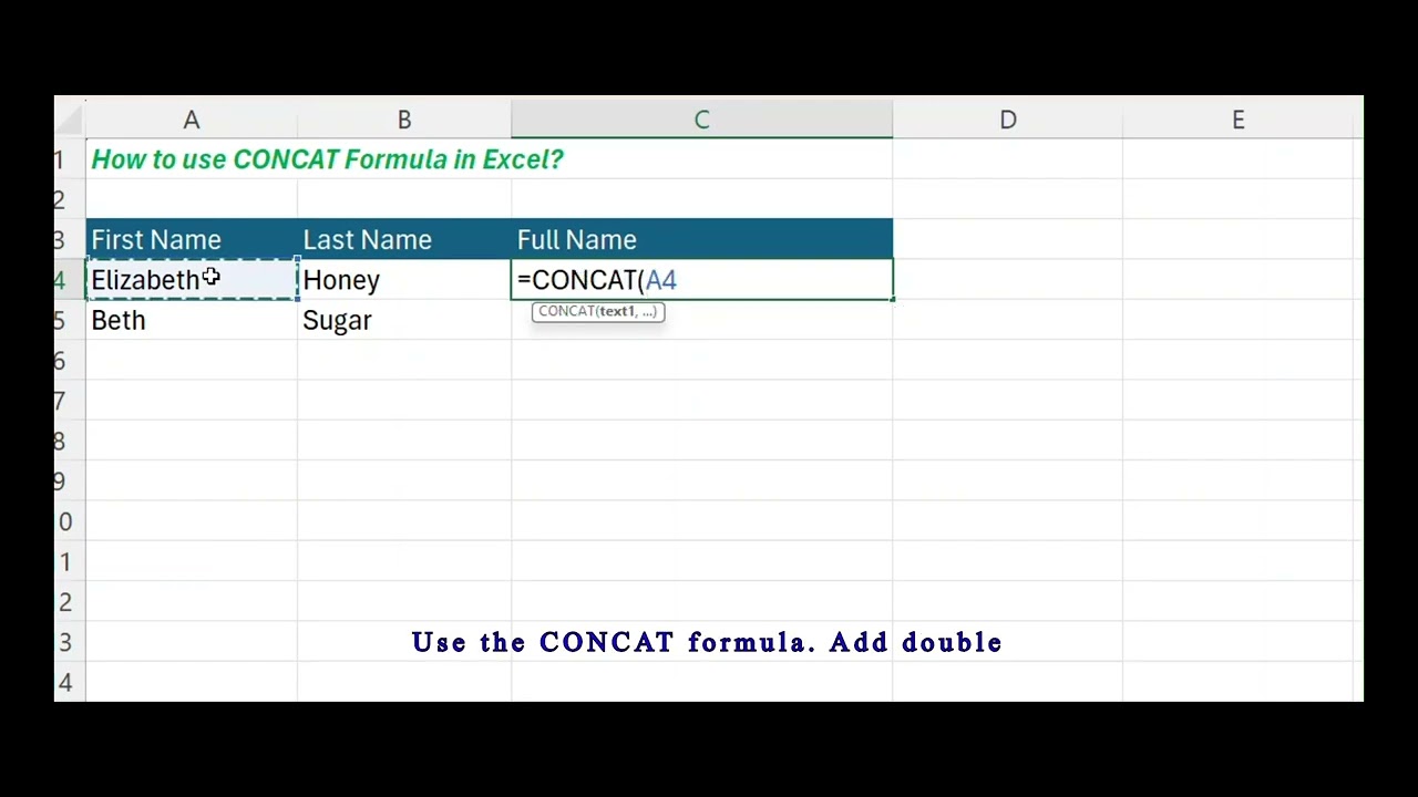 00001 - CONCAT Formula in Excel #excel #concatformula #viral #video ...