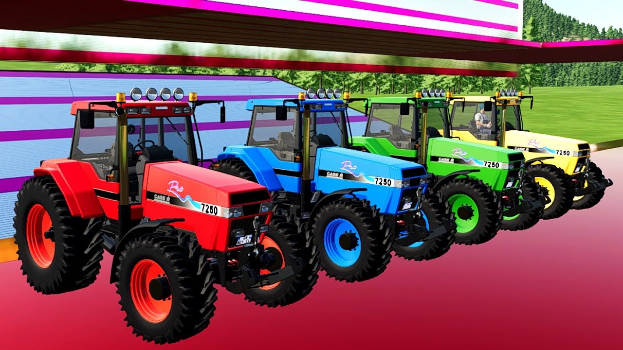 Transporting Colored John Deere Tractors With Colored Mega Ramps ...