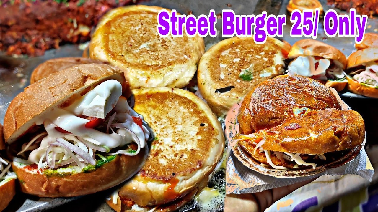 Best Street 🍔 Veg Burger Making | Lucknow ka Famous Mohan Burger🤤 ...