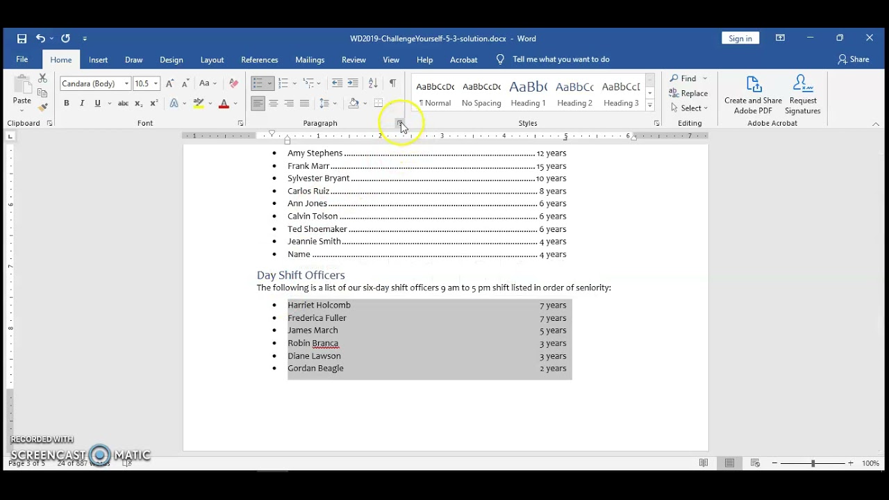 Adding Tab Leaders Word Ch 5 - YouTube
