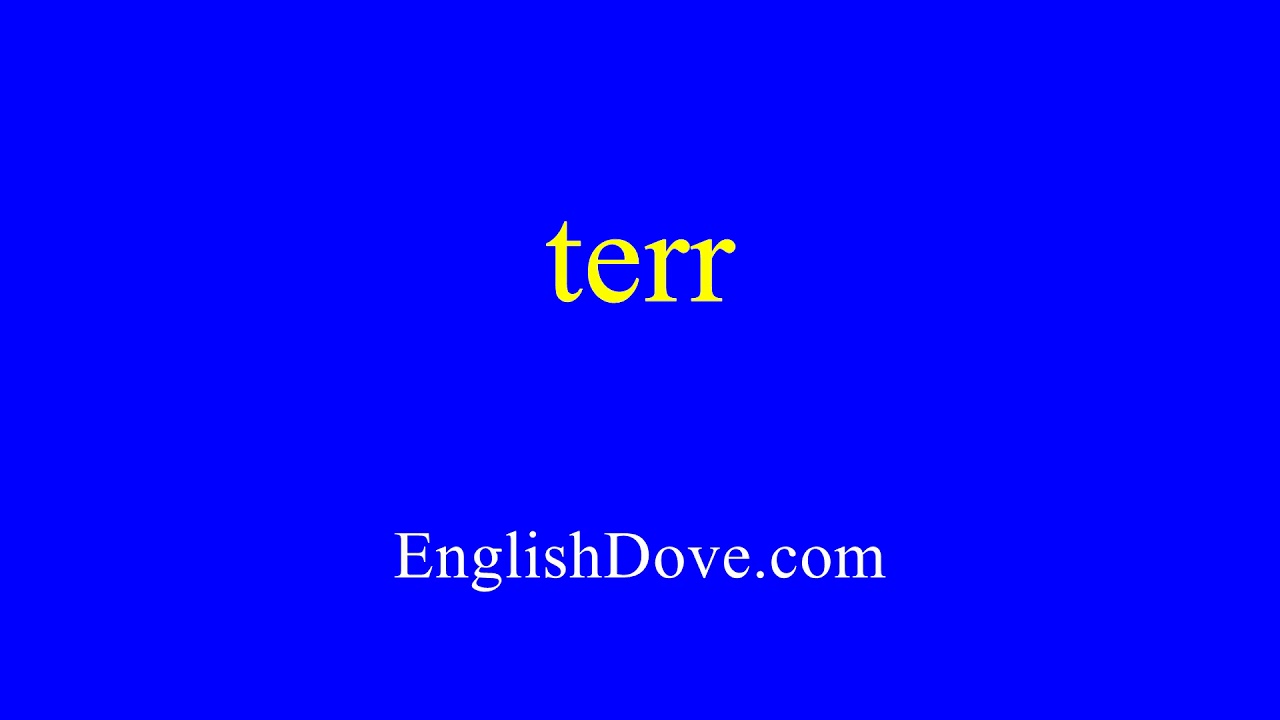 How to pronounce terr in American English. - YouTube