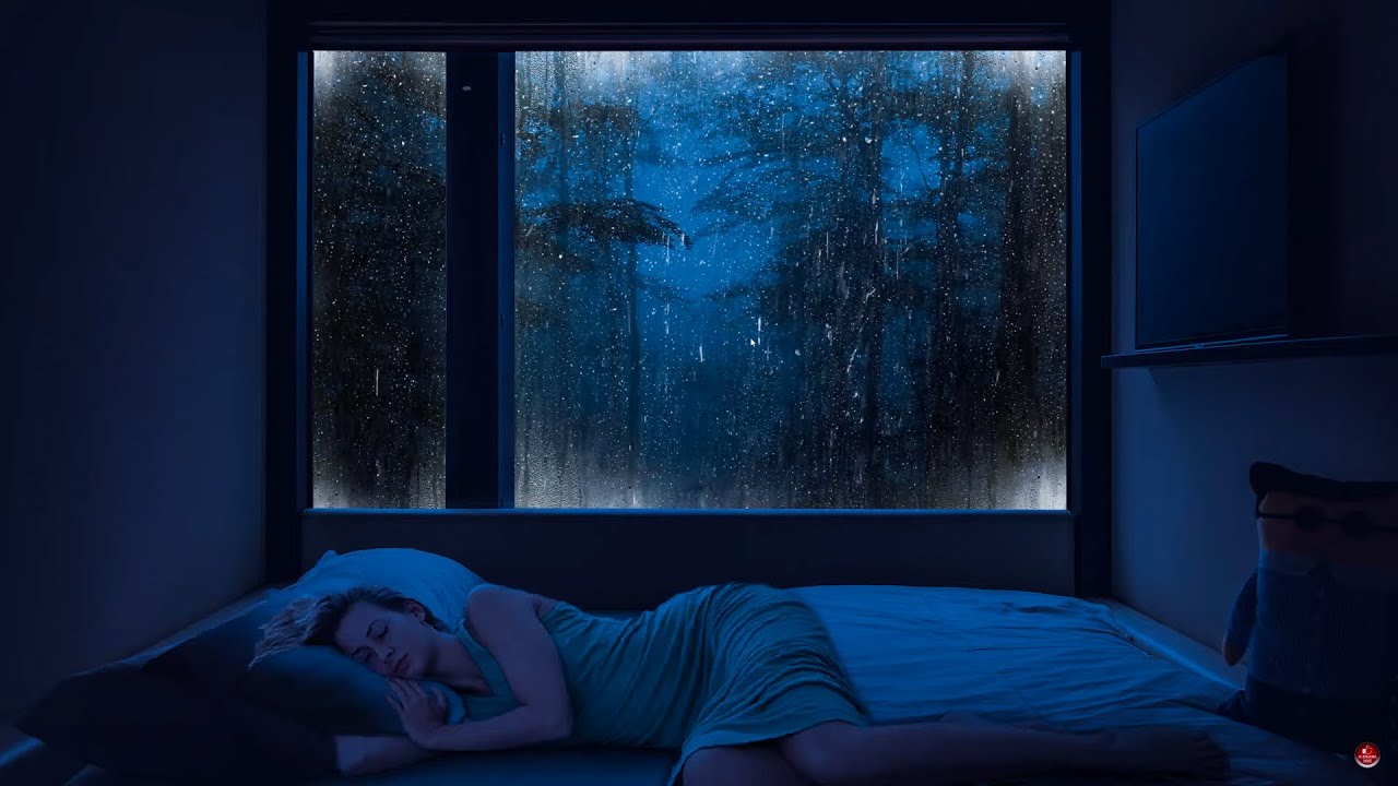 😴10 hours sleep by the window in a cozy cabin😴Sleeping in the rain ...