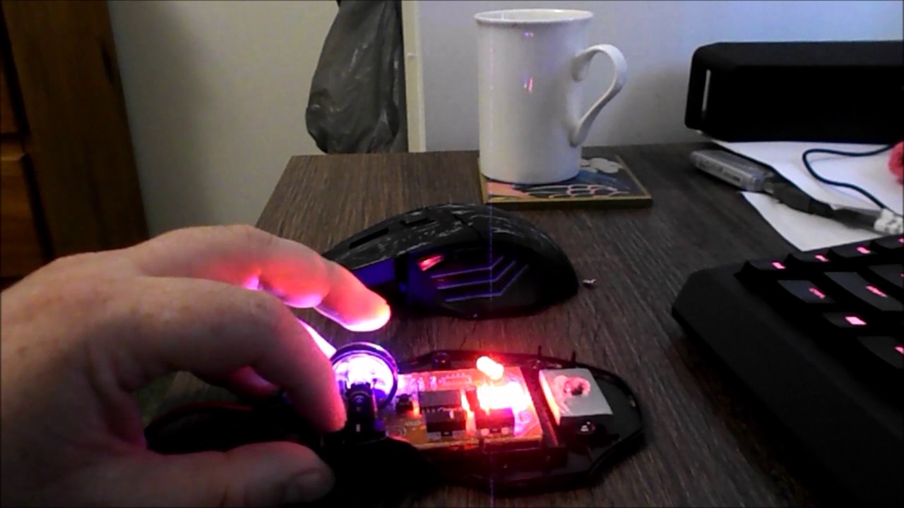 Cracked LED mouse Died - YouTube