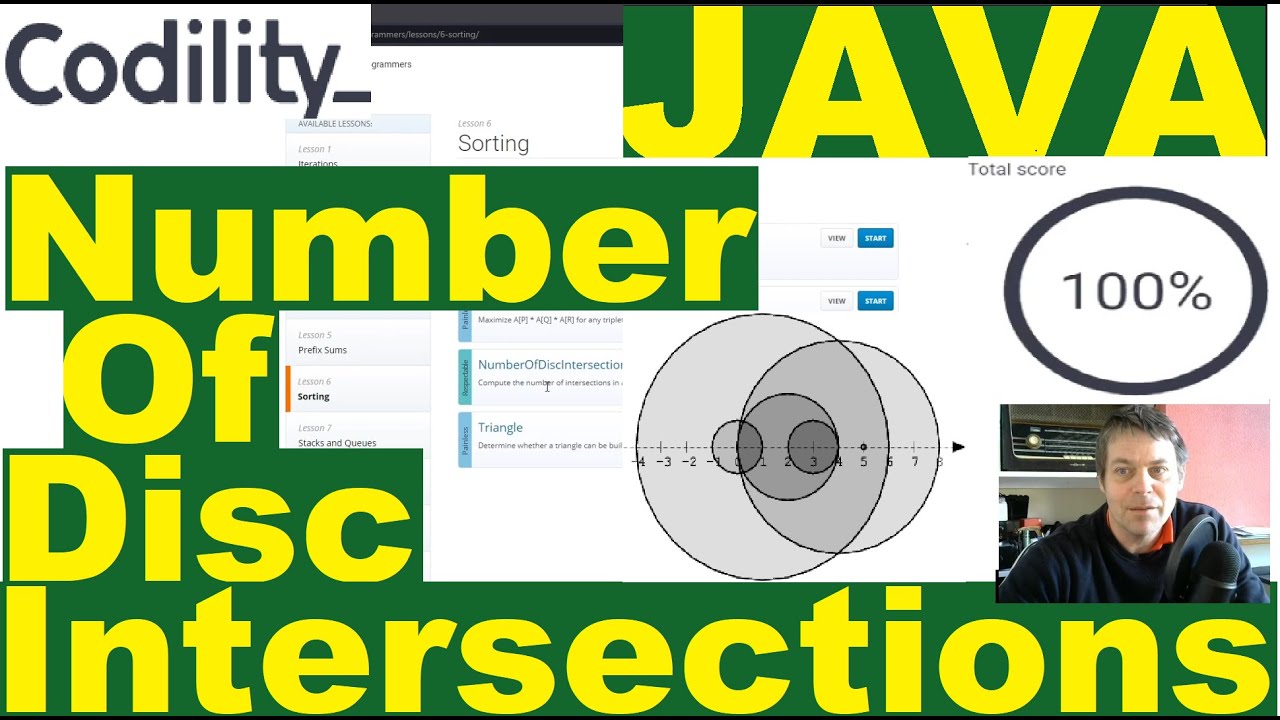 Codility Number of Disc intersections - YouTube