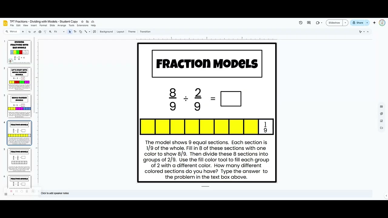 Dividing Fractions with Bar Models Lesson - YouTube