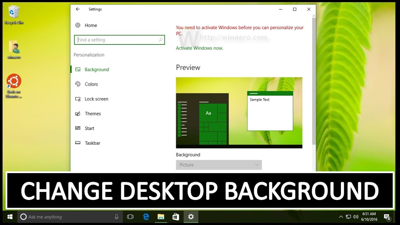 How to change desktop background windows 10 - YouTube
