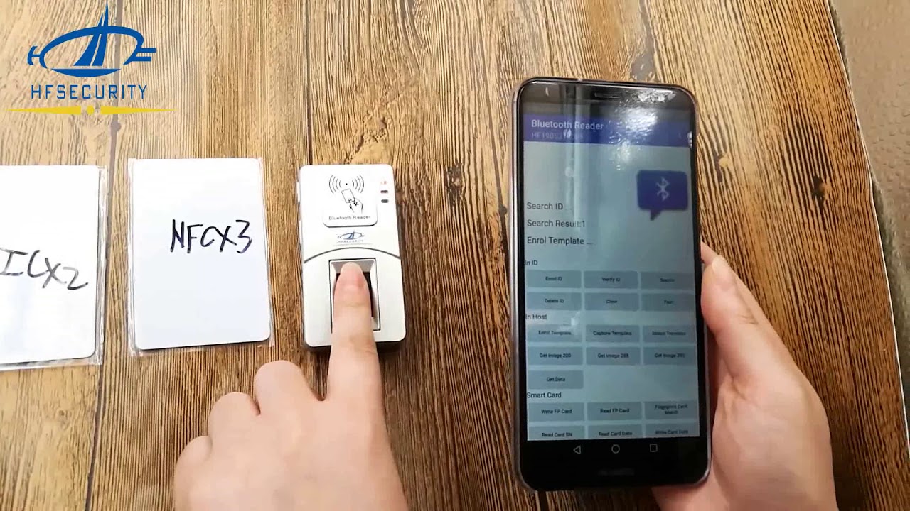 HFSecurity HF7000 FBI Certificated Bluetooth Fingerprint Scanner Demo ...
